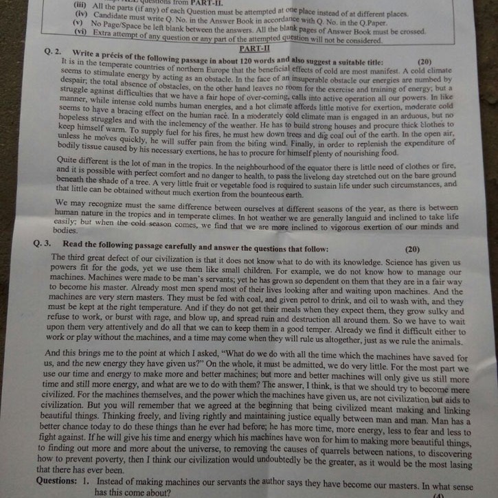 English Precis and Composition Paper CSS 2018 FPSC English Precis and Composition Paper CSS 2018 FPSC